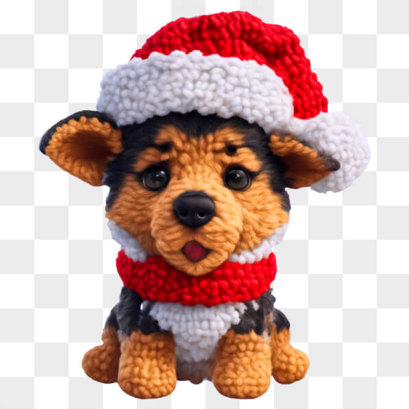 Descarga Personaje de perro Kawaii en espíritu navideño con sombrero de Santa y bufanda Kawaii ...
