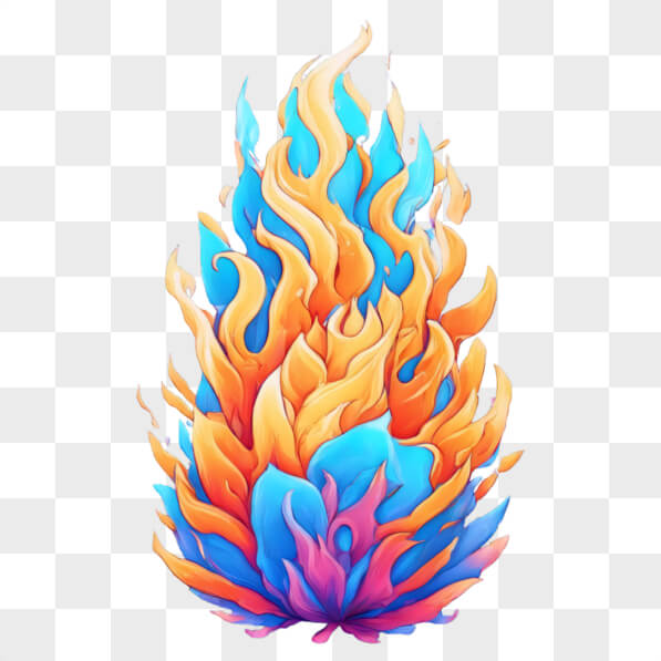 Download Stylized Flame Art in Vibrant Colors Cartoons Online ...
