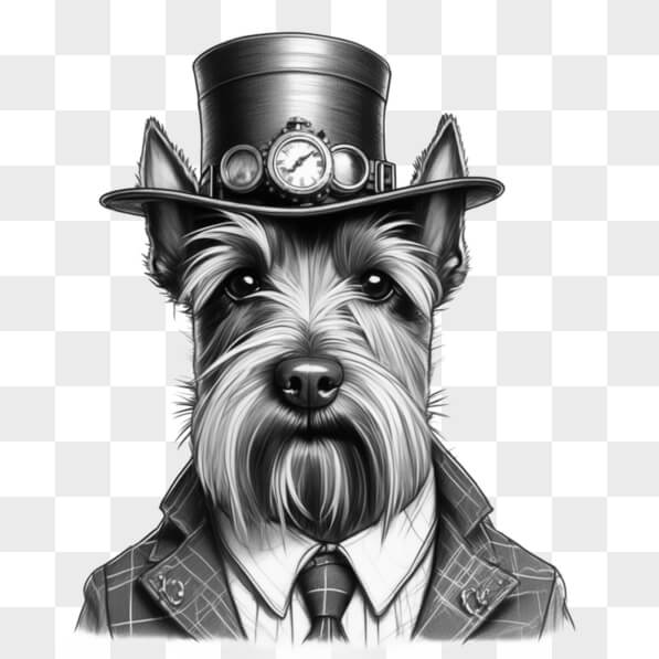 Download Stylized Dog in Formal Attire Sketches Online - Creative Fabrica
