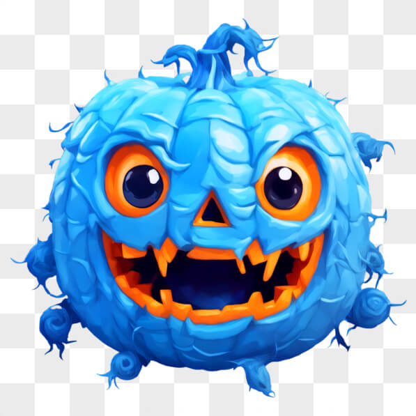Download Kawaii Blue Pumpkin Character with Cheerful Expression Kawaii ...