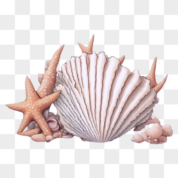 Download Illustration of Sea Shells and Starfish Cartoons Online ...