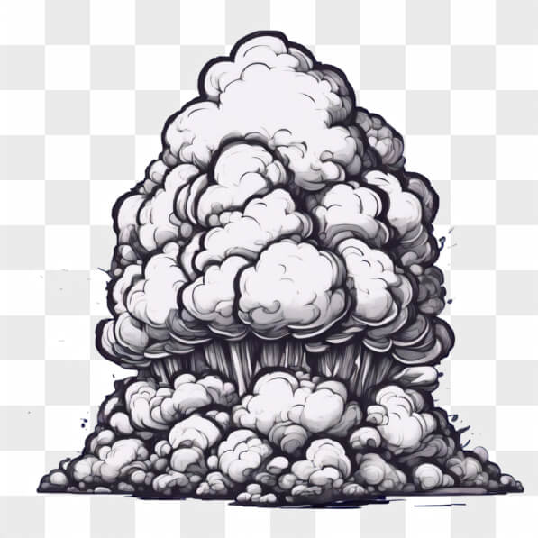 Baixe Explosão Estilizada com Nuvens de Fumaça Cartoons - Creative Fabrica