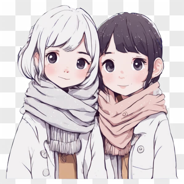Download Two Animated Characters in Winter Attire Cartoons Online ...