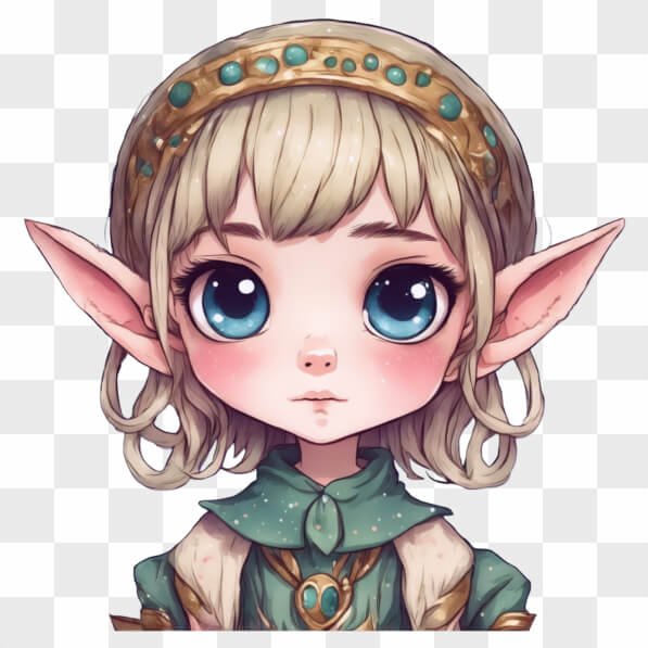 Download Fantasy Character with Large Eyes and Pointed Ears Cartoons ...