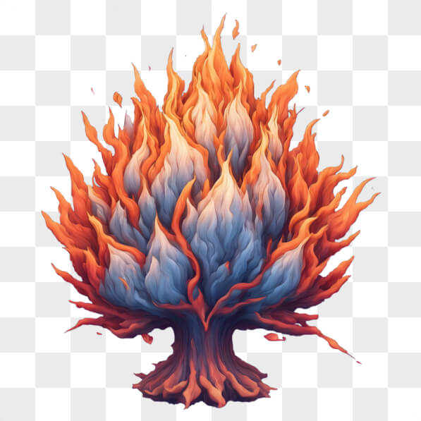 Download Fiery Tree Abstract Art Cartoons Online - Creative Fabrica