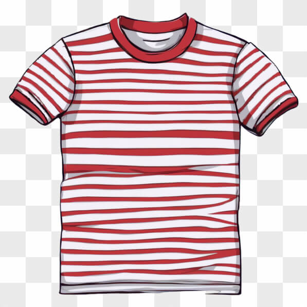 Download Red and White Striped T-Shirt Cartoons Online - Creative Fabrica