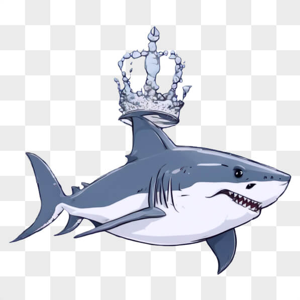 Download Cartoon Shark with Crown Cartoons Online - Creative Fabrica