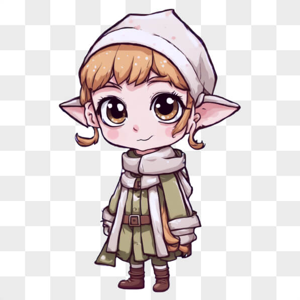 Download Chibi Elf Character in Green Outfit Cartoons Online - Creative ...