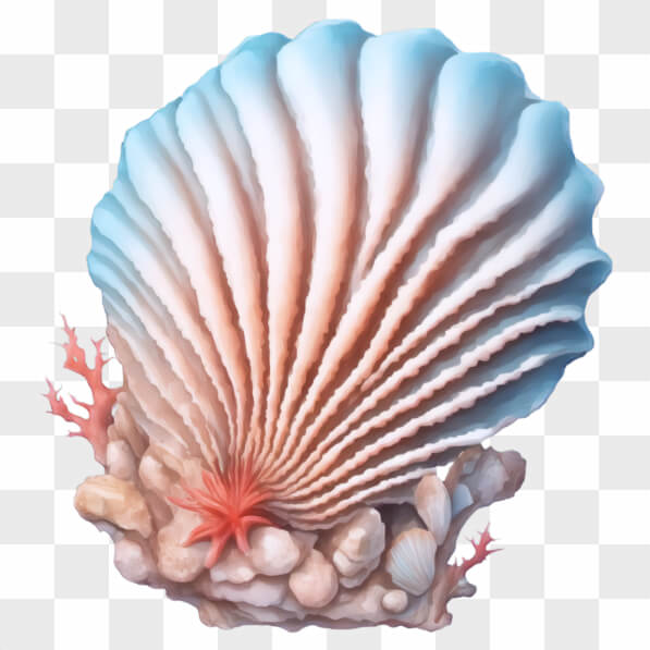 Descarga Concha ilustrada con coral y guijarros Cartoons En Línea ...