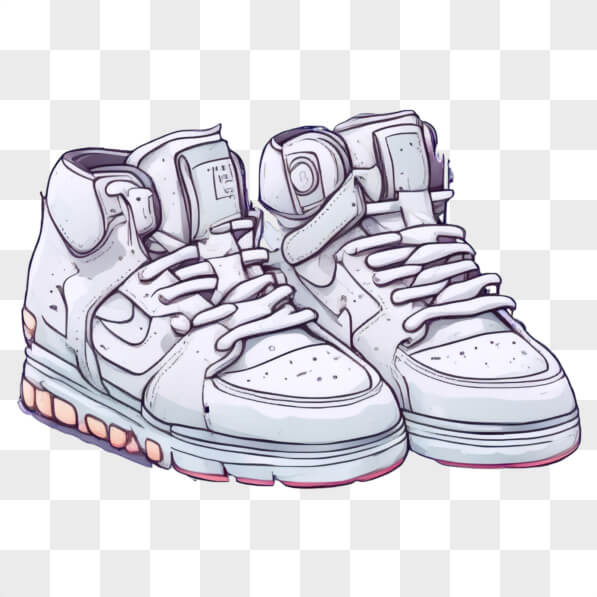 Download Stylish High-Top Sneakers Cartoons Online - Creative Fabrica