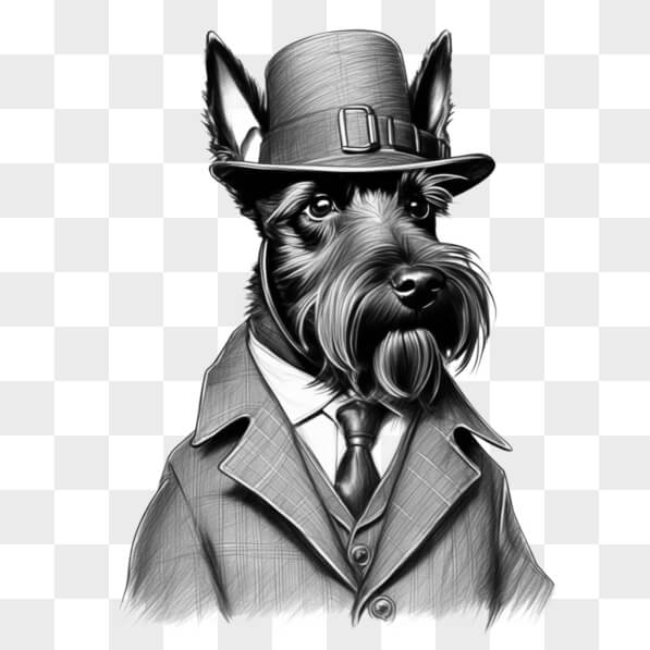 Descarga Perro Elegante en Vestimenta Formal Bocetos En Línea ...