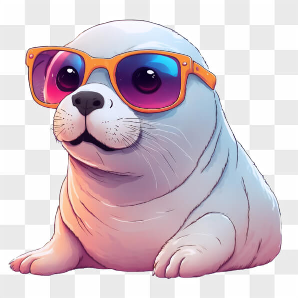Download Cartoon Seal Wearing Sunglasses Cartoons Online - Creative Fabrica
