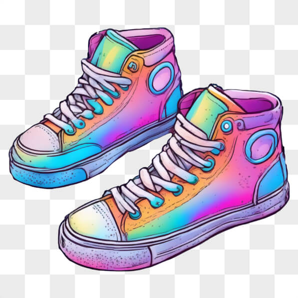 Download Colorful High-Top Sneakers Cartoons Online - Creative Fabrica