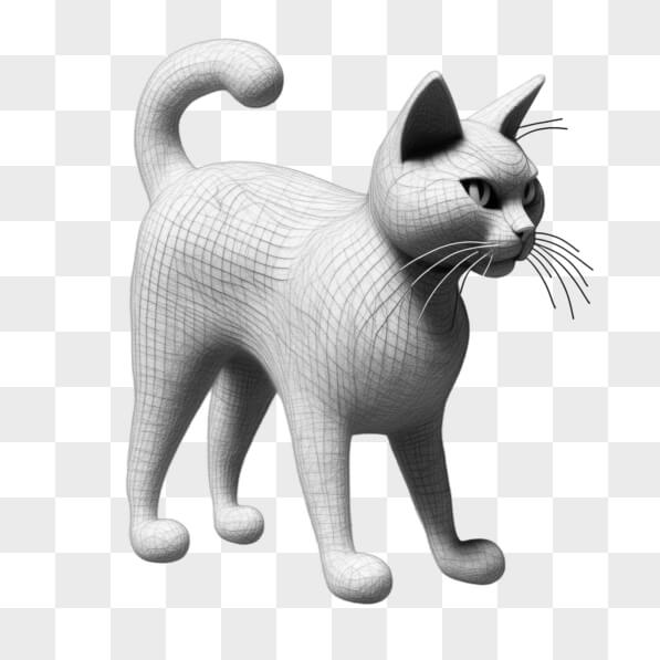 Download Stylized Wireframe Cat Model Sketches Online - Creative Fabrica