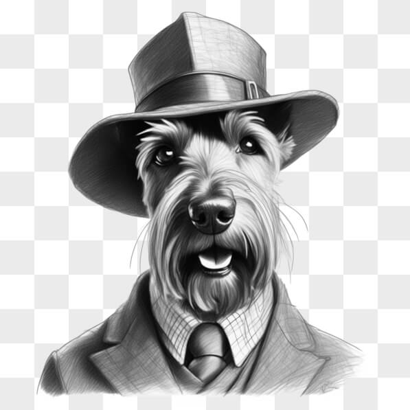 Download Dapper Dog in Formal Attire Sketches Online - Creative Fabrica
