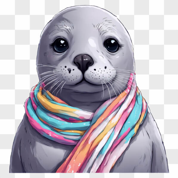 Descarga Foca de dibujo animado adorable con bufanda Cartoons En Línea ...