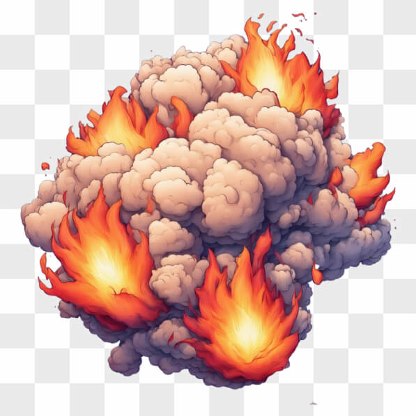 Descarga Ilustración de una explosión con llamas y humo Cartoons En ...