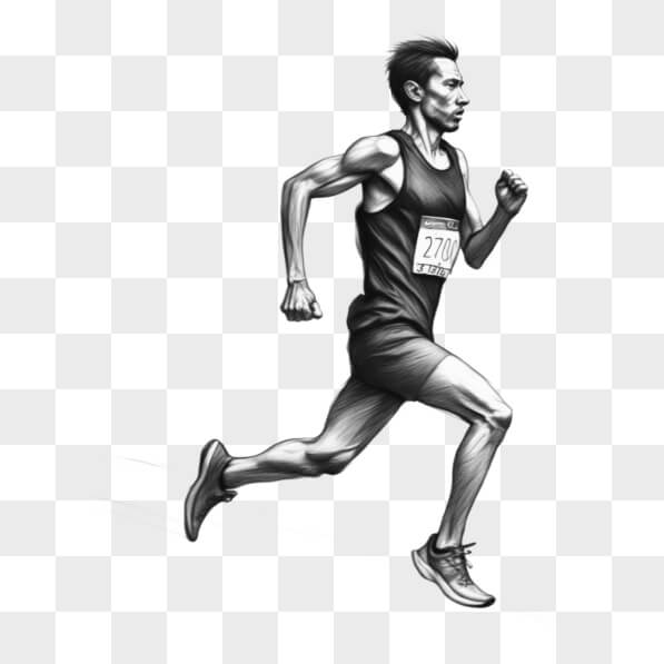 Download Stylized illustration of a runner in motion Sketches Online ...