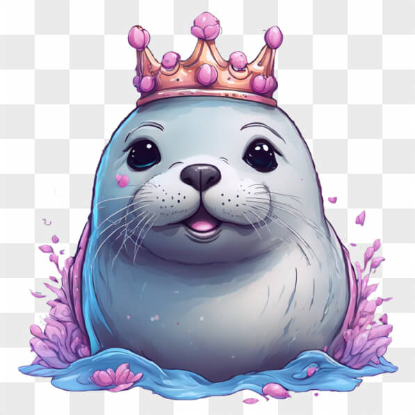 Descarga Feliz foca de dibujos animados con corona Cartoons En Línea ...
