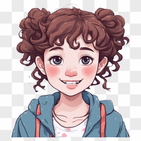 Descarga Personaje animado alegre con cabello rizado Cartoons En Línea ...