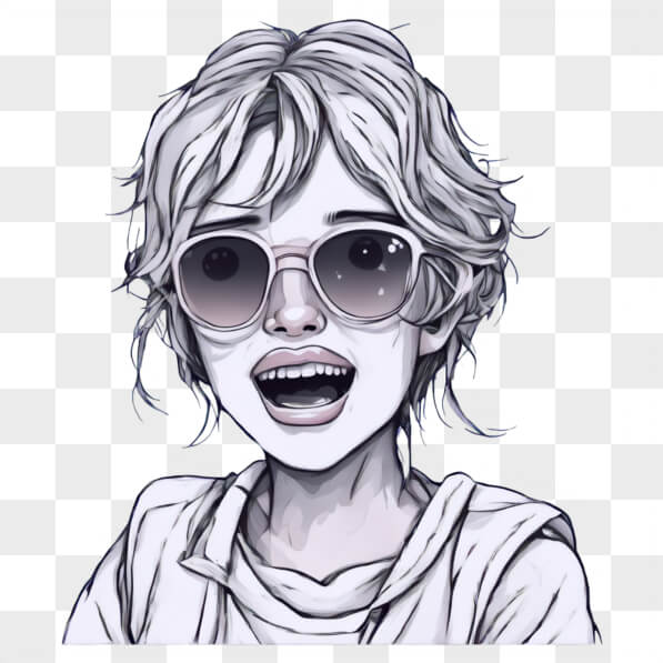 Descarga Retrato estilizado de una persona joven Cartoons En Línea - Creative Fabrica