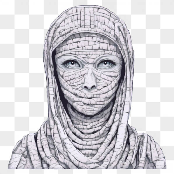 Download Stylized Mummy Figure with Blue Eyes Cartoons Online ...