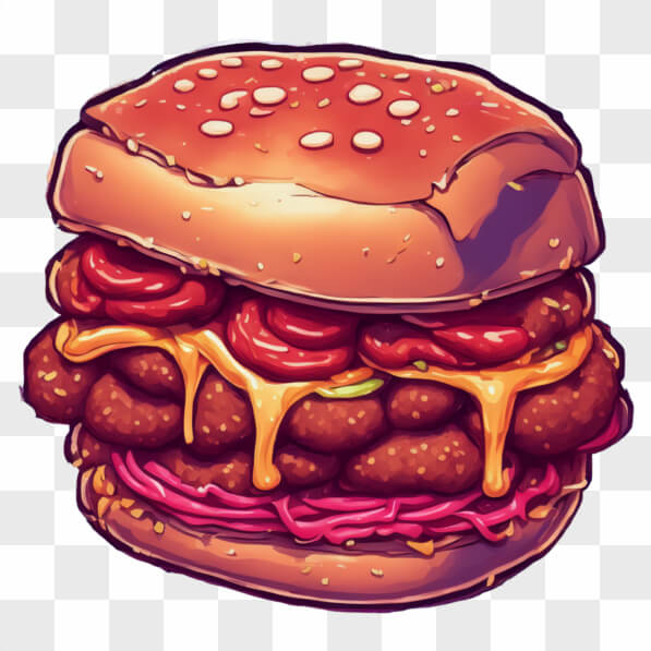 Download Delicious Cartoon-Style Hamburger Cartoons Online - Creative ...