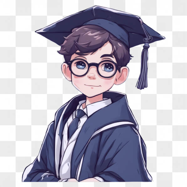 Baixe Jovem Graduado em Capelo e Gown Cartoons - Creative Fabrica
