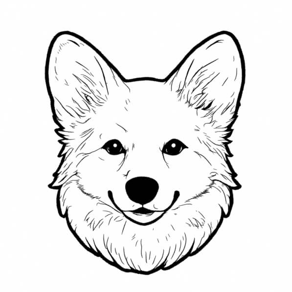 Download Stylized Corgi Face Illustration Coloring pages Online ...