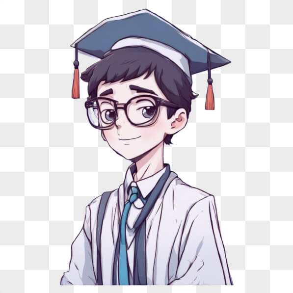 Download Young Graduate Smiling in Graduation Cap Cartoons Online ...
