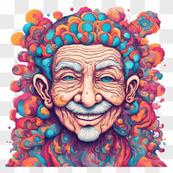Descarga Retrato colorido de un hombre mayor Cartoons En Línea - Creative Fabrica