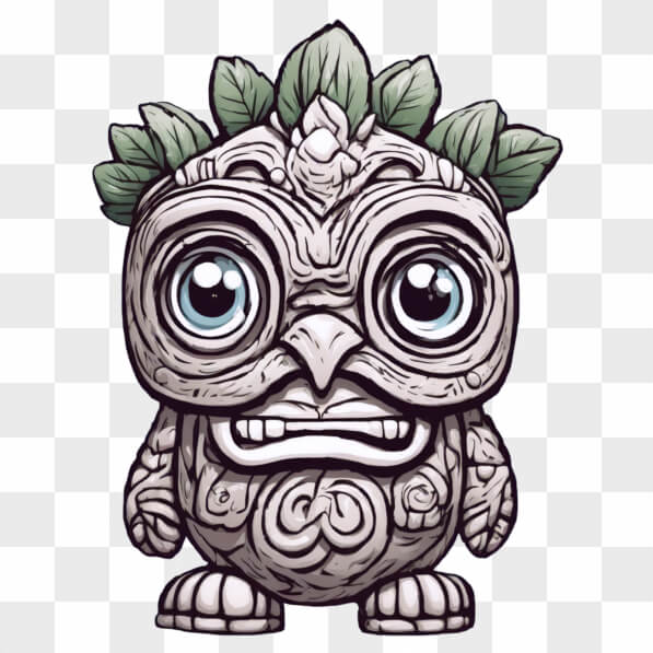 Download Cartoonish Totem Character with Leaves Cartoons Online ...