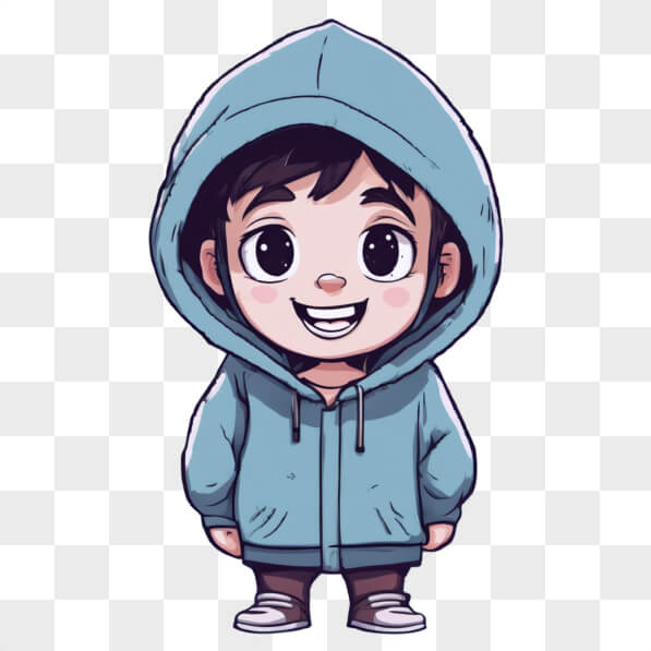 Download Cute Animated Character in Blue Hoodie Cartoons Online ...