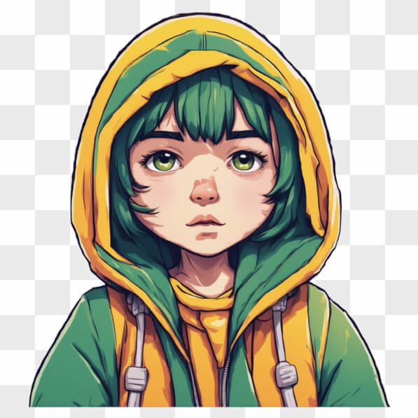 Baixe Personagem Animado com Moletom Verde Cartoons - Creative Fabrica