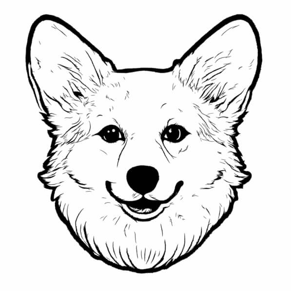 Download Stylized Corgi Illustration Coloring pages Online - Creative ...