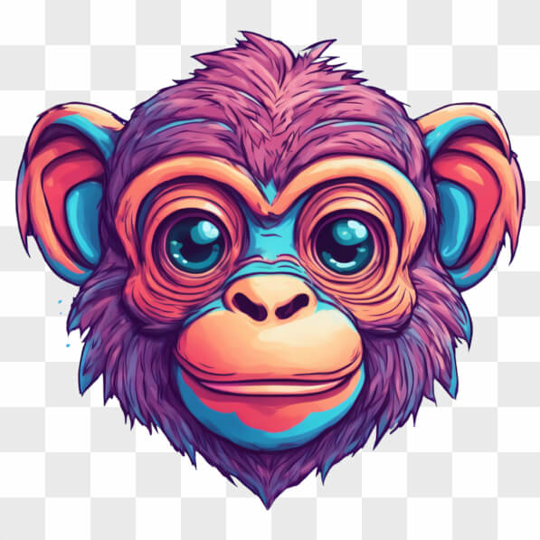 Download Colorful Cartoon Monkey Face Cartoons Online - Creative Fabrica