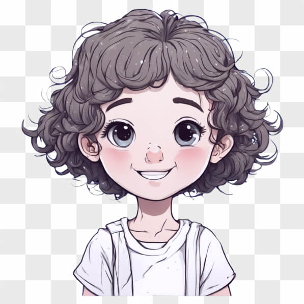 Download Cheerful Cartoon Character with Curly Hair Cartoons Online ...