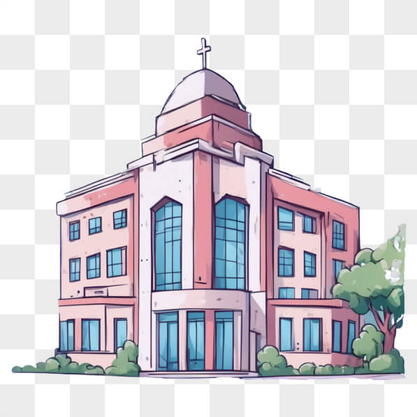 Download Stylized Building with Dome and Cross Cartoons Online ...