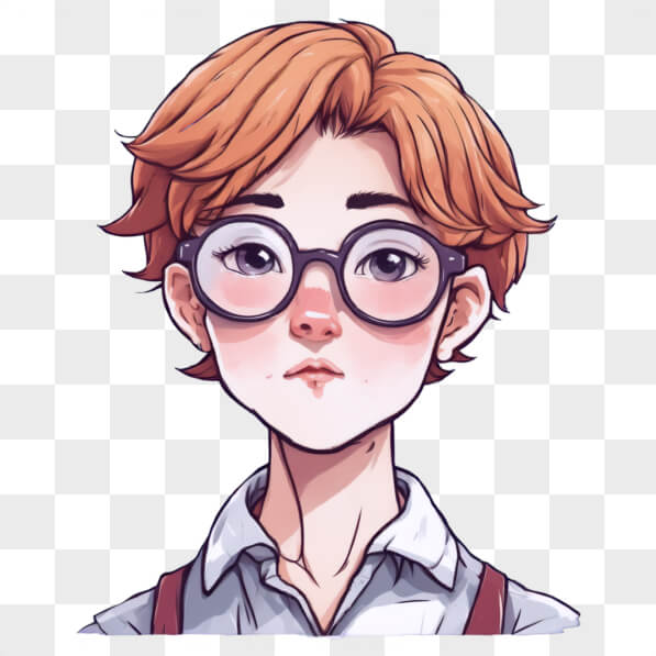 Descarga Retrato de personaje estilizado con cabello naranja y gafas Cartoons En Línea ...