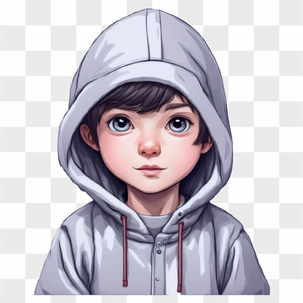 Download Digital Artwork of a Young Boy in a Hoodie Cartoons Online ...