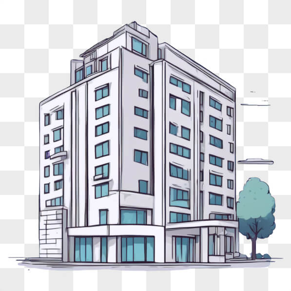 Download Modern Multi-Story Building with Glass Windows Cartoons Online ...