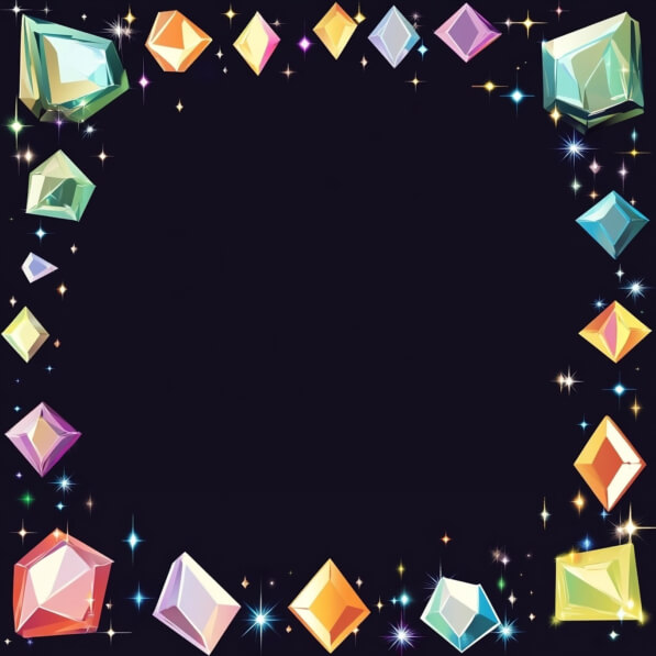 Download Colorful Crystal Border on Black Background Backgrounds Online ...