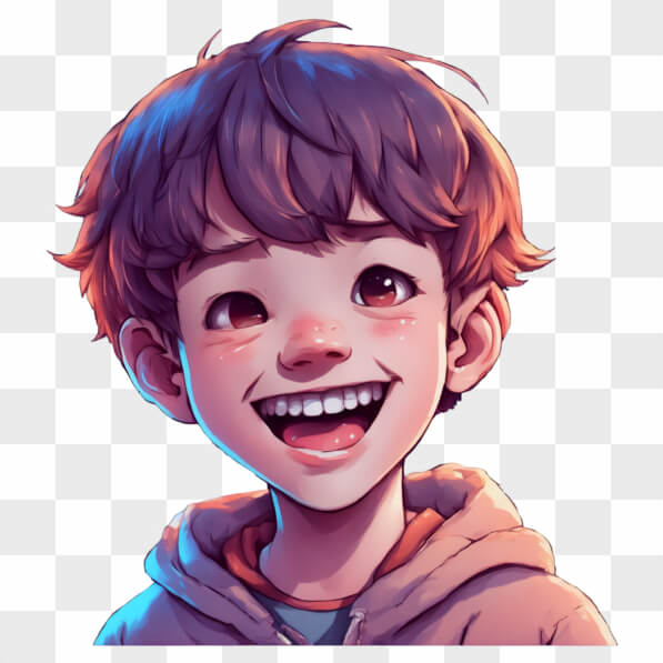 Download Cheerful young boy smiling Cartoons Online - Creative Fabrica