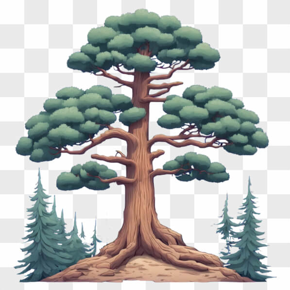 Download Stylized Tree in a Forest Setting Cartoons Online - Creative ...
