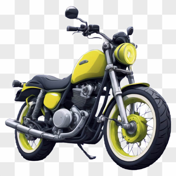 Download Stylish Yellow Motorcycle Cartoons Online - Creative Fabrica