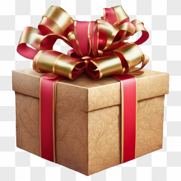Download Festively Wrapped Gift Box with Bow Cartoons Online - Creative ...
