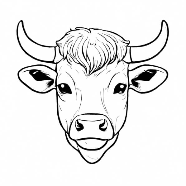 Download Stylized Cow Illustration Coloring pages Online - Creative Fabrica