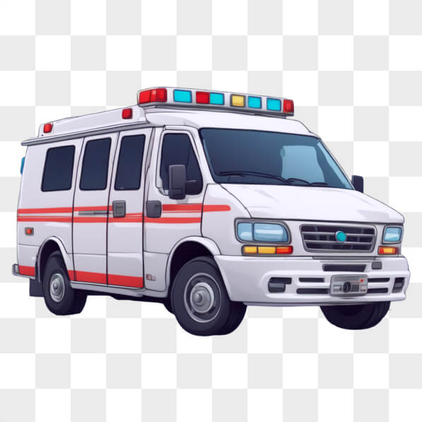 Download Ambulance with emergency lights Cartoons Online - Creative Fabrica