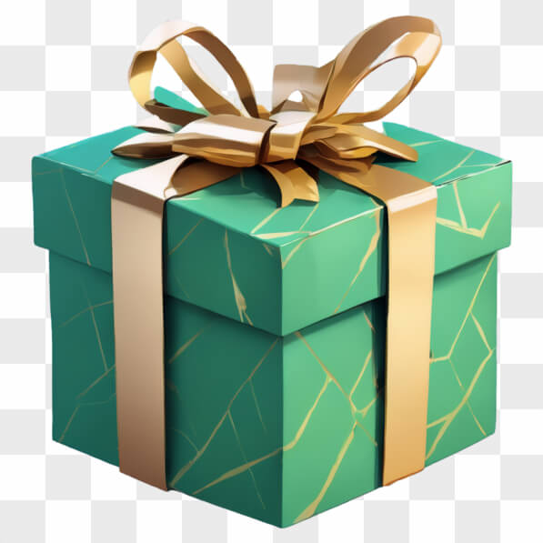 Download Elegant Turquoise Gift Box with Gold Ribbon Cartoons Online ...