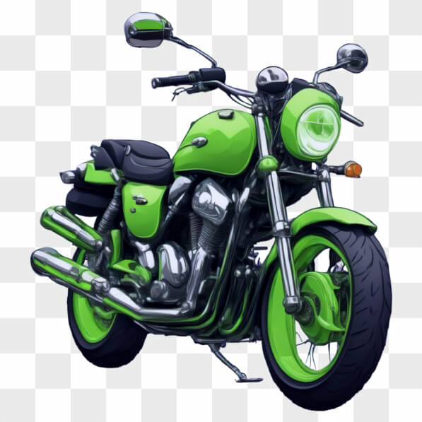 Download Stylish Green Motorcycle Cartoons Online - Creative Fabrica